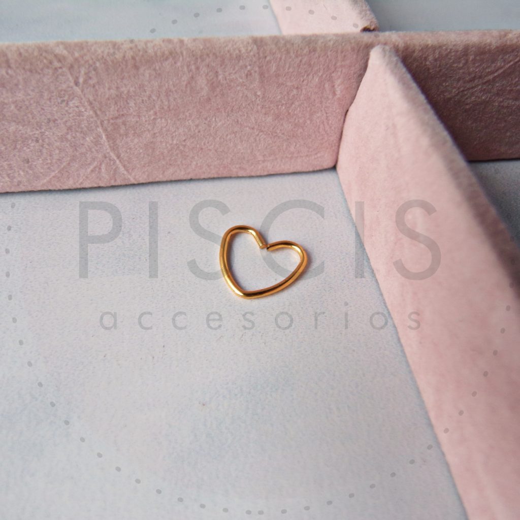 Piercing sin fin corazón – estrella dorado. – Piscis accesorios